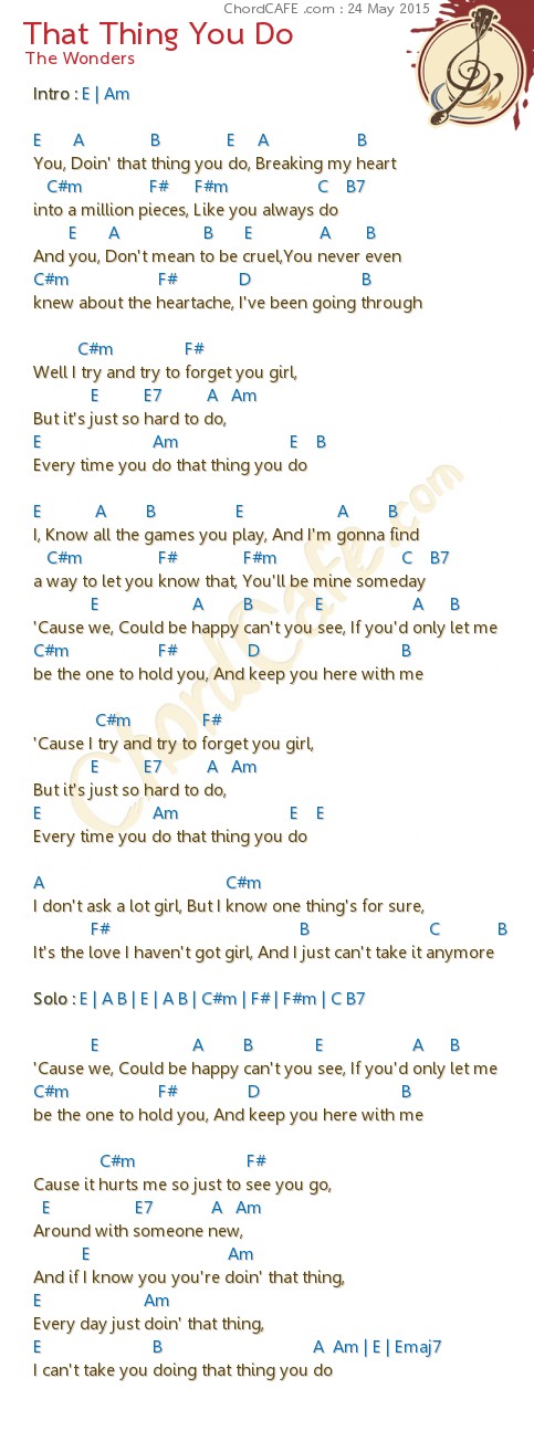 คอร์ด That Thing You Do - รูปภาพ Download | ChordCafe